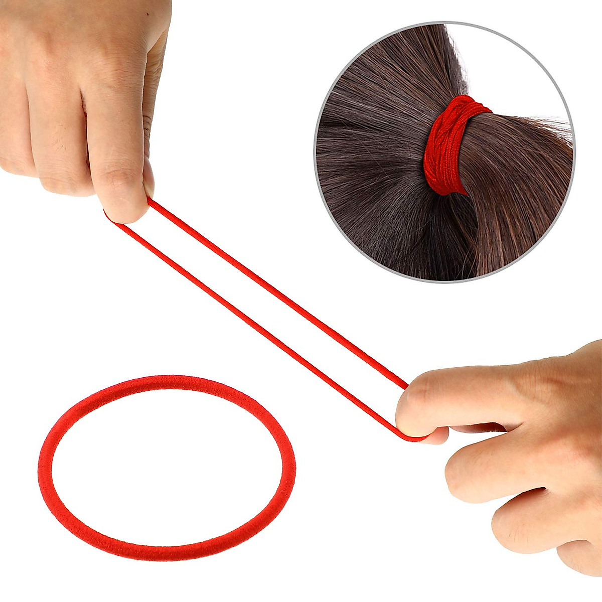 TecUnite 200 Pieces No-metal Hair Elastics Bulk Rubber Bands Hair Ties Ponytail Holders Hair Bands for Women Girls (Multicolor)