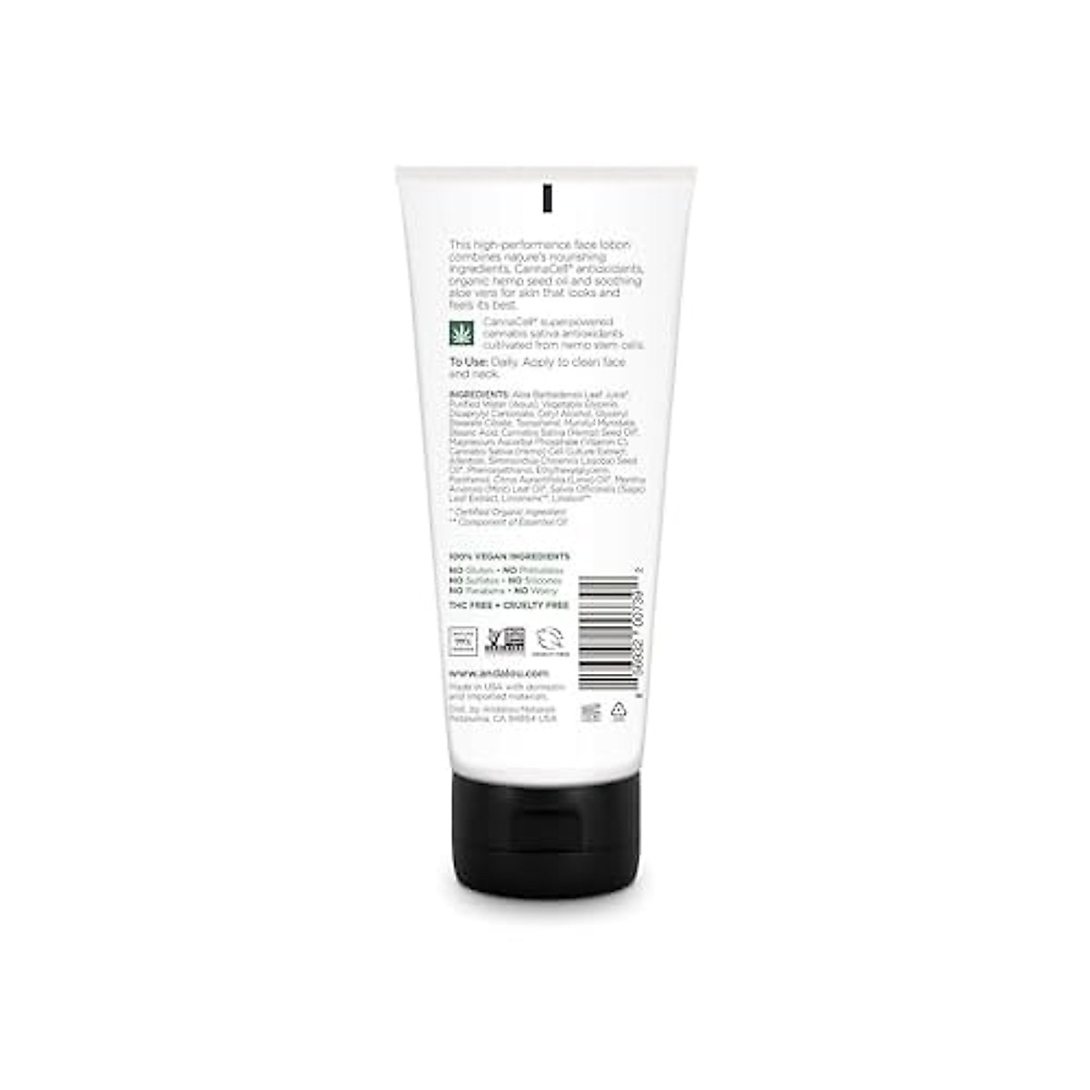 Andalou Naturals CannaCell MEN Comforting Face Lotion, 3.1 Ounce