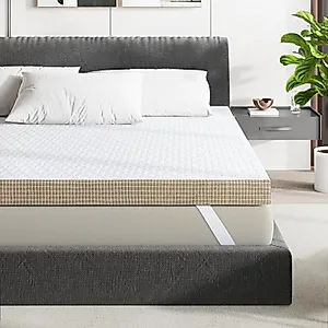 Memory Foam Mattress Topper Queen Size 3 Inch, Flexpedic Gel Infused Gel Cooling Topper Pad with Knitted Cotton Cover for Back Pain Relief, CertiPUR-US, Ventilated and Breathable,60"*80"