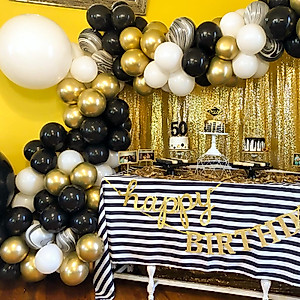 RUBFAC 120pcs Black Balloons 12 Inches Latex Balloons, Matte Black Balloons for Birthday Baby Shower Graduation Anniversary Wedding Party Supplies Garland Arch Decoration