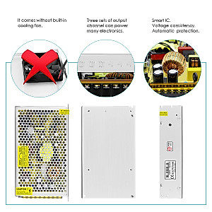 Aclorol 5V 40A 200W Power Supply 110V / 220V AC to DC 5V 40amp Universal Power Converter Transformer Driver Adaptor for WS2812B WS2813 2812 LED Strip Pixel CCTV Camera Security System Laptop Project