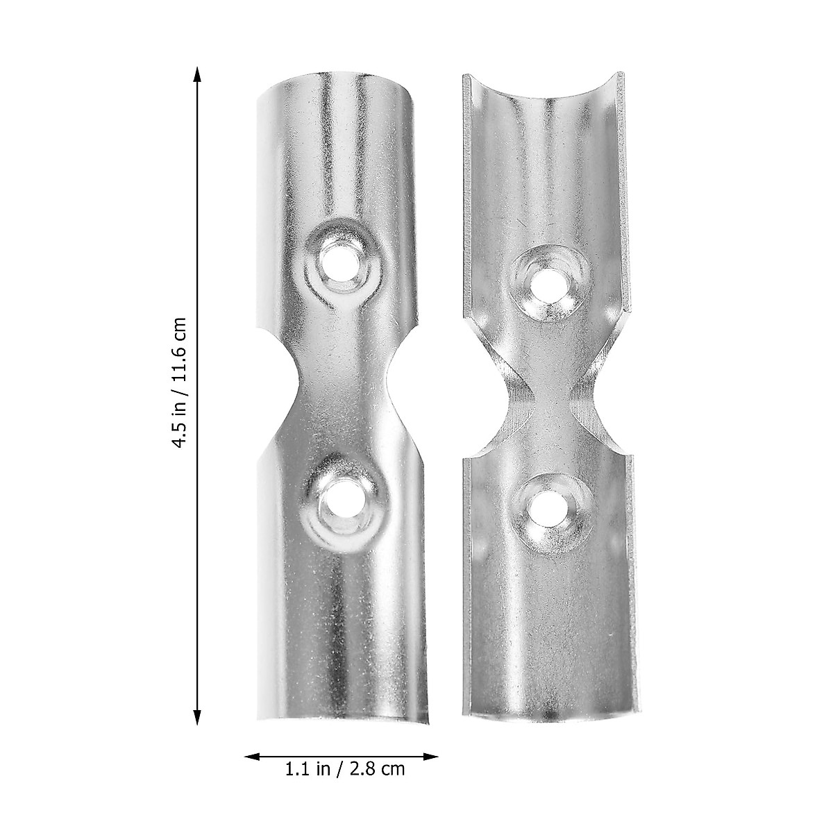 TEHAUX Corner Shelves Corner Shelves Closet Rod Connector Bars, Window Curtain Rod Corner Connector Stainless Steel Closet Pole Pipe End Connectors for Closet (2 Sets,) Display Shelf Display Shelf