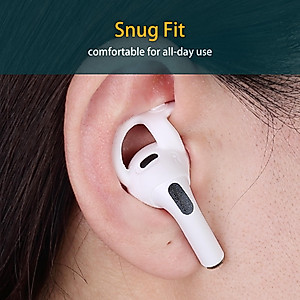 Zeadio 6 Pairs Custom Molded Silicone Ear Tips Cover Skins and Covers, Professional Anti-Drop Silicone Earbuds Covers Tips Ear Hooks, Compatible with Apple AirPods, AirPods Pro and EarPods