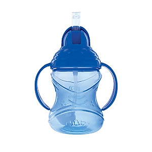 Nuby No-Spill Flip N' Sip Clik-It Cup with 360 Straw, 8 Ounce, Colors May Vary, Multicolor