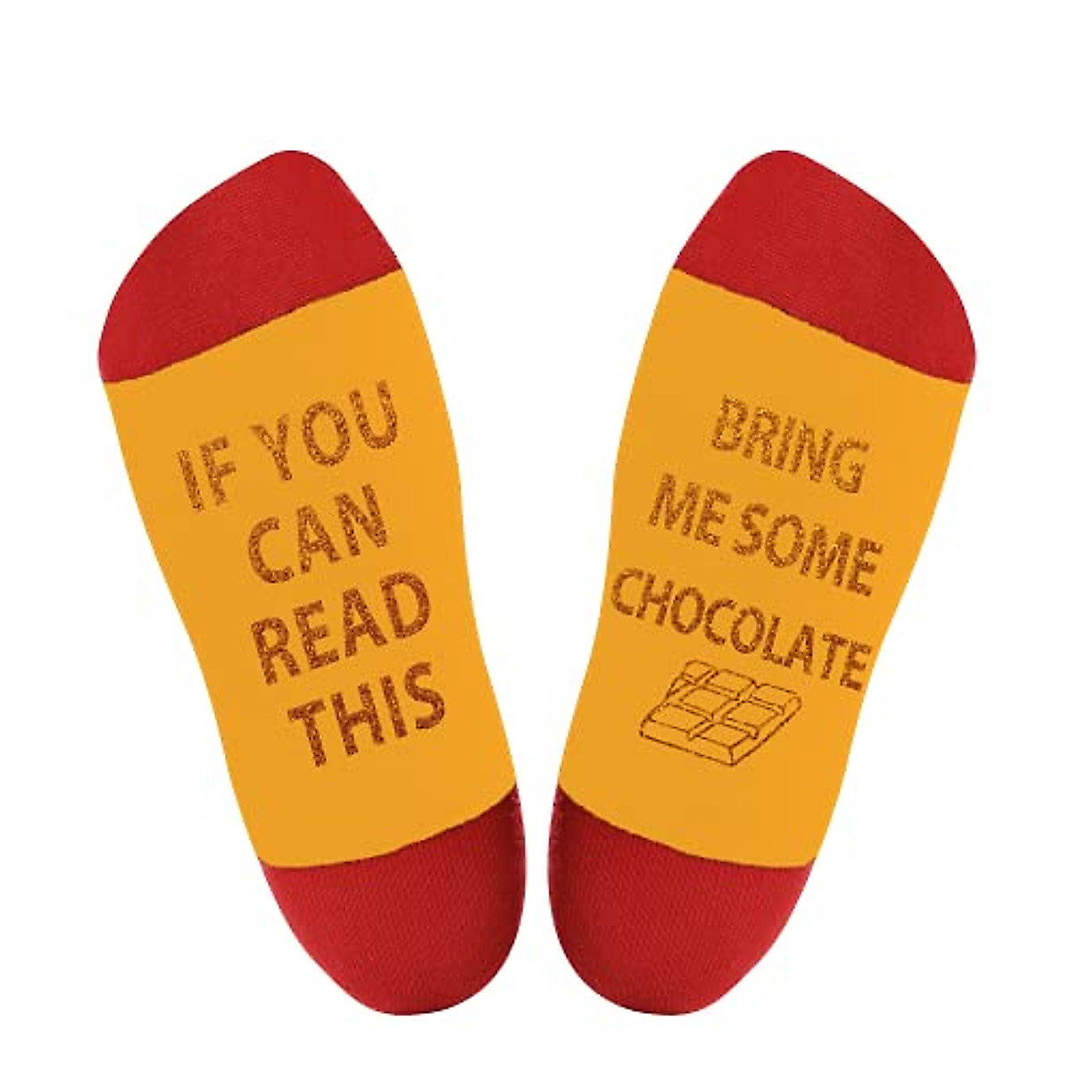 AGRIMONY Funny Socks for Men and Women - If You Can Read This Bring Me Chocolate Fun Novelty Crew Socks - Teens Boys Crazy Funky Food Socks with Sayings-Valentines Day Christmas Funny Gifts
