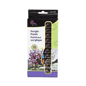 Time 4 Crafts 10-Piece Acrylic Paint for Watercolor or Oil Painting Projects, 8.25 inches, Multicolor