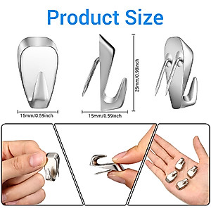 LEIFIDE Cubicle Hooks Fabric Panel Wall Hooks Cubicle Clips Picture Hangers for 40 Lbs Office Home Kitchen Room Board Hanging Supplies(Silver,10 Pieces)