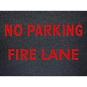 APS 12" FIRE LANE NO PARKING Stencil for Parking Lot | Parking Lot Stencils for Painting | Reusable No Parking Fire Lane Pavement Stencils for Parking Lot Markings | Made in USA w/Recycled Cardboard