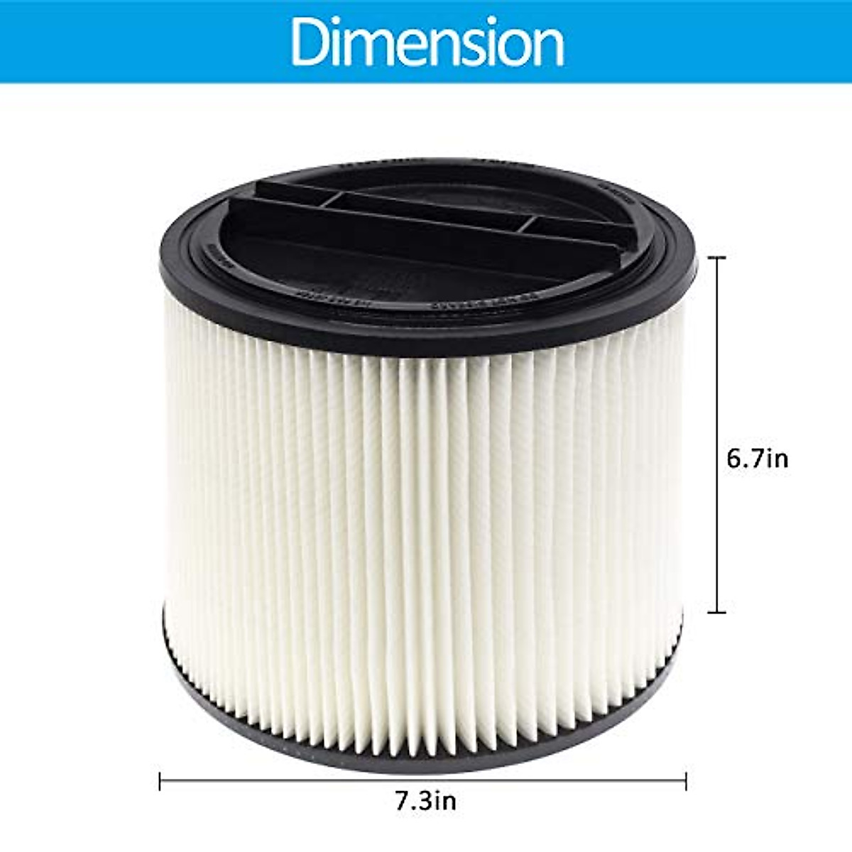 Wocase 90304 Cartridge Filter Replacement, Compatible with Shop-Vac Shop Vac 90304, 90350, 90333, 903-04-00, 9030400, 90595, 5 Gallon Up Wet/Dry Vacuum Cleaners