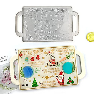 Fogun Resin Tray Molds, Christmas Tray Epoxy Resin Mold Xmas Fruit Snack Serving Plate Silicone Mould