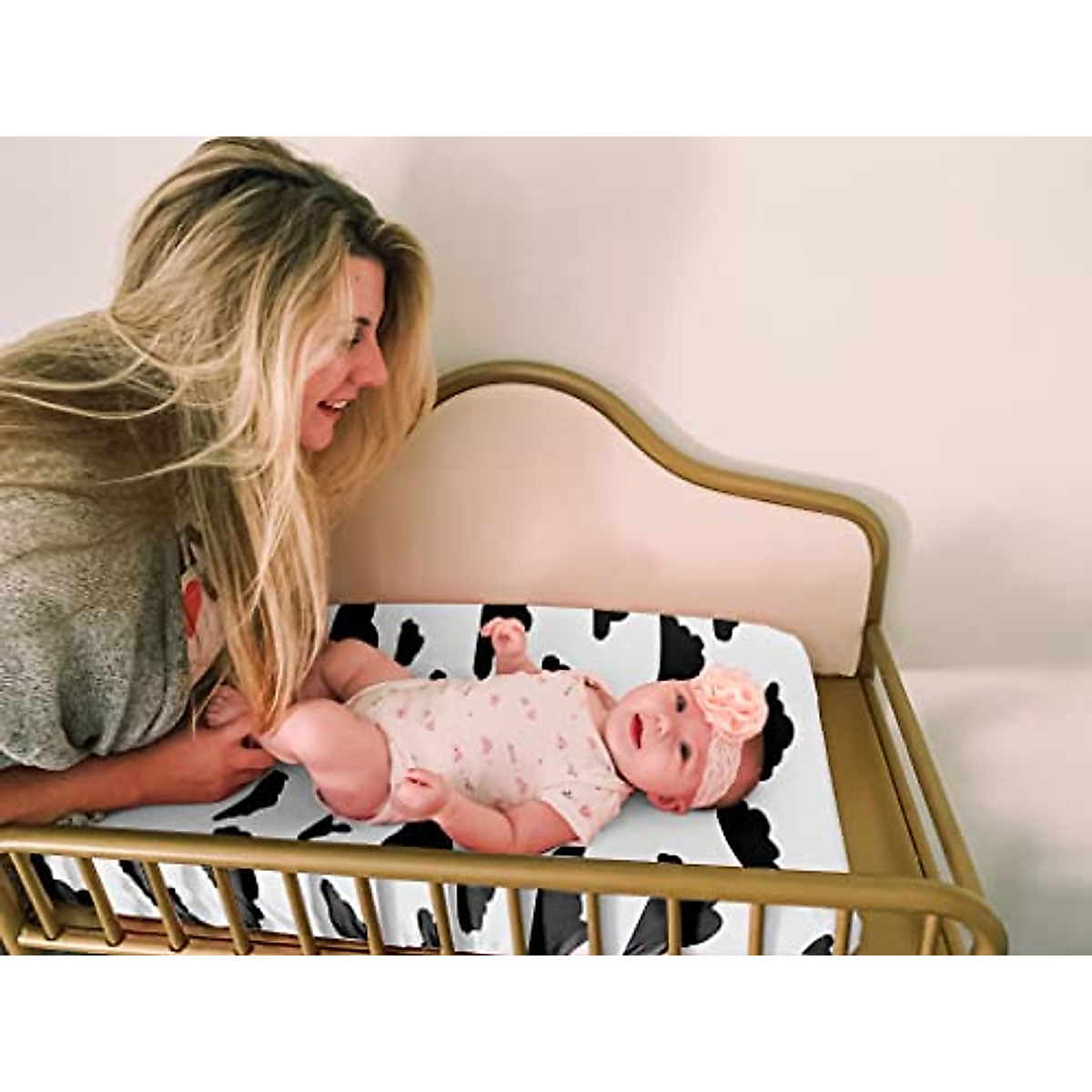 Changing Pad Cover – Premium Baby Changing Pad Covers 4 Pack – Boy or Girl Changing Pad Cover – Pure Jersey Machine Washable Black and White Changing Table Cover – Diaper Changing Pad Cover Sheets