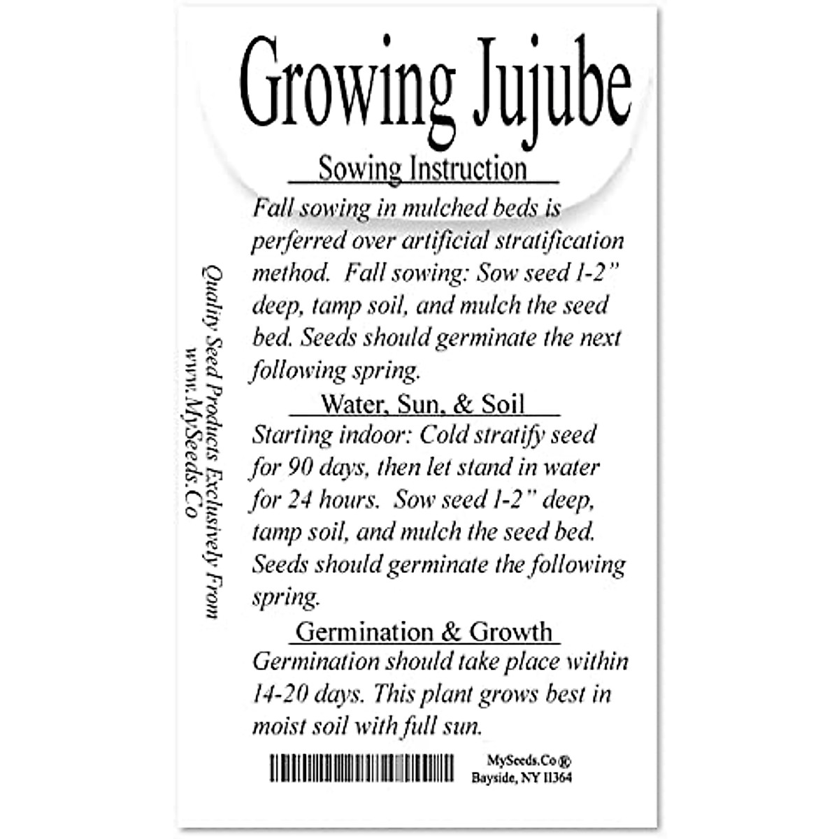 MySeeds.Co - BIG PACK Seeds Big Pack Survival Flower Fruit Garden Seeds, Exotic Rare Non-GMO and Heirloom Variety Limited Quantity, You Choose The Color (Jujube)