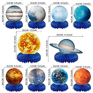 10 Pcs Space Solar System Honeycomb Centerpieces for Tables | Outer Themed Space Party Decorations | Planet Galaxy for Kids Birthday Party | Baby Shower Party Favor Party Decor Supplies