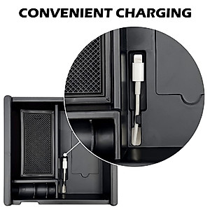 JOJOMARK Compatible with Toyota Tacoma Accessories Center Console Tray Organizer Armrest Box Secondary Storage Fits for Tacoma 2023 2022 2021 2020 2019 2018 2017 2016 (Black)