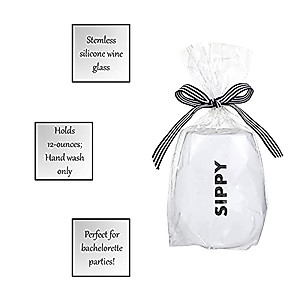 Creative Brands SB Design Studio Sippin' Pretty Silicone Wine Glass, 12-Ounce, Sippy