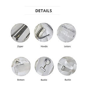 Clear Tote Bag for Women, Large Plastic Tote Bag, Beach Bag Crossbody/Handbag/Shouder Tote Bag(10 * 8 * 4in) (Black)