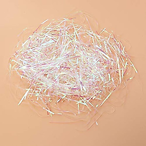 Milisten 20 Grams Iridescent Paper Shred Filler Sparkly Shredded Crinkle Paper for Gift Wrapping and Basket Filling 3MM