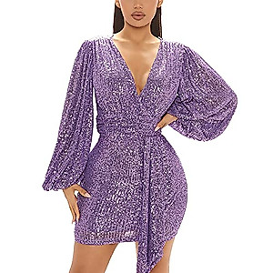 DGMBBX Women's Summer Striped Short Sleeve T Shirt Dress Casual Tie Waist with Pockets Women's Sexy Long Sleeve V Neck Ruched Bodycon Mini Party Cocktail Dress Women's Elegant Round Neck V-Back