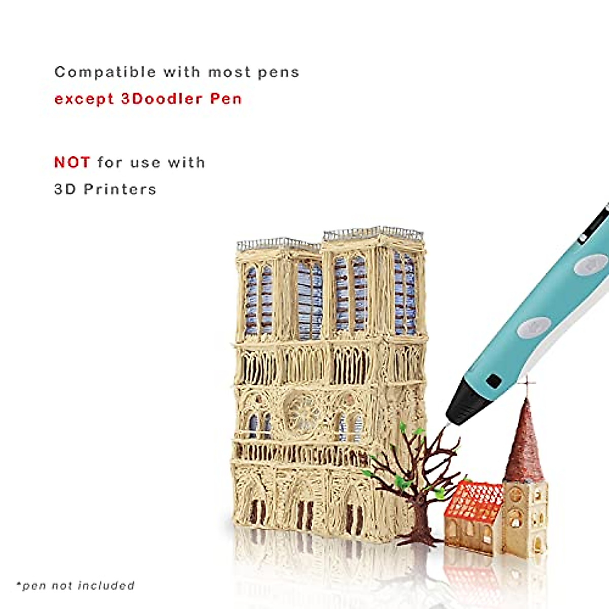 3d Pen Filament Refills - PLA filament 1.75mm | 25 Colors, 20 Solid Colors + 5 Fluorescent / Transparent, 33ft Each, 825 Feet Total