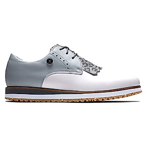 FootJoy Women's Sport Retro Previous Season Style Golf Shoe, White/Grey/Leopard, 9