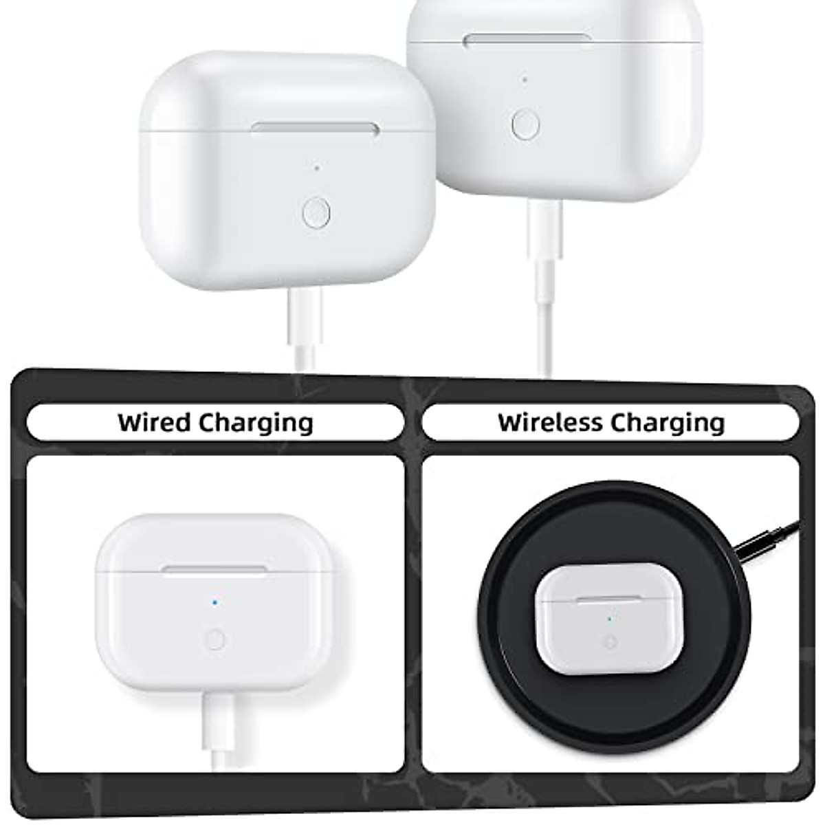 CIVPOWER Charging Case Only Compatible with Air Pod Pro 1st & 2nd Gen, Charger Case Replacement Compatible for Pro,Wireless Charger Case with Bluetooth Pairing Sync Button
