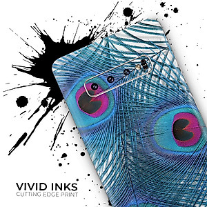DesignSkinz Blue Peacock Protective Vinyl Decal Wrap Skin Cover Compatible with The Samsung Galaxy S20 (Screen Trim & Back Glass Skin)