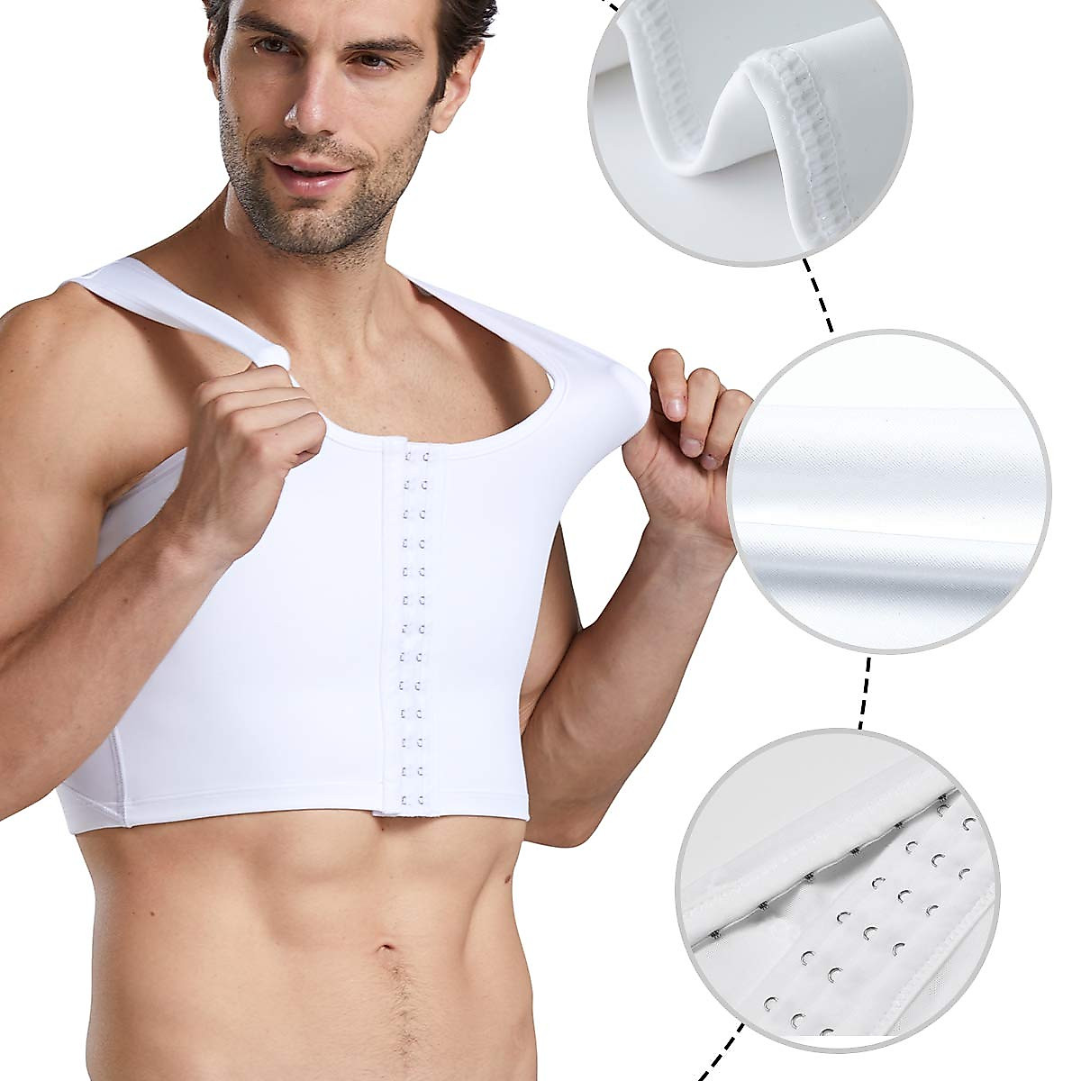 NonEcho Fajas para Hombres Slimming Body Shaper Corset Compression Shirts Hide Gynecomastia Chest Vest