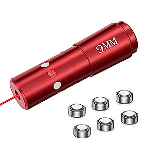 MidTen Bore Sight Laser 9mm Red Dot Boresighter with 2 Sets of Batteries