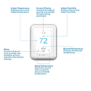 Honeywell Home T9 WiFi Smart Thermostat, Smart Room Sensor Ready, Touchscreen Display, Alexa and Google Assist