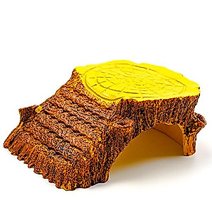 OMEM Natural Reptile Basking Ramp Terraces Resin Made (Tree Stump)