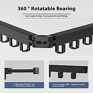 Knovein Wall Mounted Drying Rack Laundry Clothes Hanging Rack Collapsible Retractable for Laundry Room Organization, Balcony, Wardrobe, Bathroom (3 Poles)