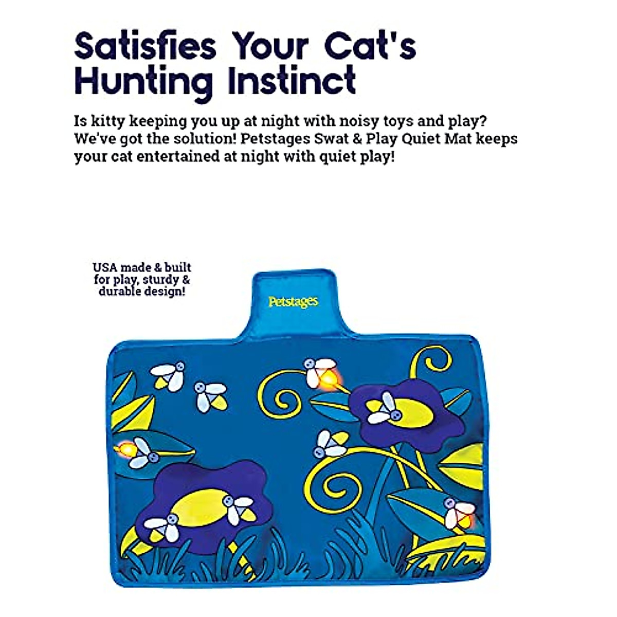 Catstages Nighttime Interactive Quiet Cat Toy, Glow Firefly Mat