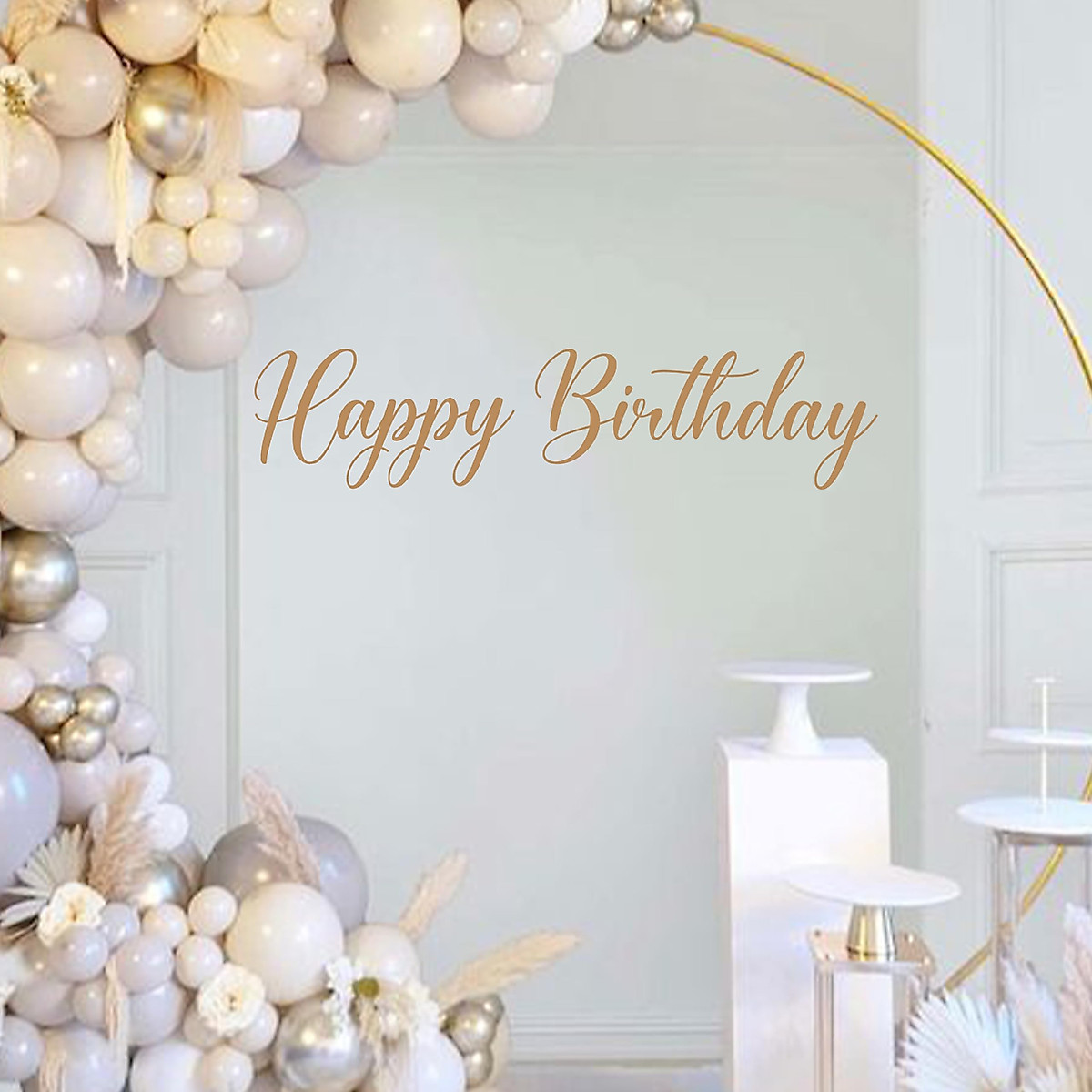 ZAIBIANHAO Happy Birthday Decal for Balloon Arch,Balloon Arch Backdrop Decorations,Happy Birthday Party Decorations, Happy Birthday Decal Sign for Arch Ideas (HB Decal)