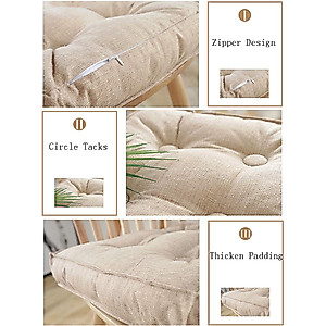 ZPEE Square Chair Cushion Seat Pad,Thicken Tufted Chair Cushion with Zipper,Detachable Tatami Floor Cushion,Soft for Home Office Dorm White 45x45cm(18x18inch)