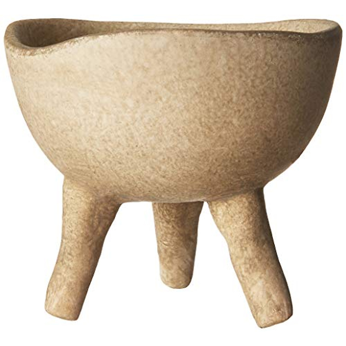 Creative Co-Op Boho Terracotta Footed Planter, Distressed Cream