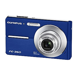 Olympus FE360 8MP Digital Camera with 3x Optical Dual Zoom (Blue)