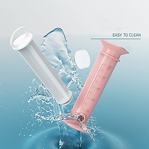 7pcs Set Baby Food Pouch Maker Reusable Pure Color Pouches Toddler Fruit Squeeze Puree Filler for Kids Pink