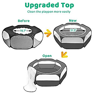 Amakunft 2 Pcs Guinea Pig & Rabbit Bed Mats & Guinea Pig Playpen with Cover, Hamster Playpen with Top, Rabbit Pop Up Playpen with Roof