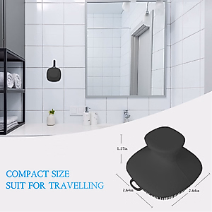 INKERLEE Silicone Face Scrubber Exfoliator Brush, Manual Facial Cleansing Exfoliating Brush, Gentle Face Scrub Wash Brush for Women and Men (Black)