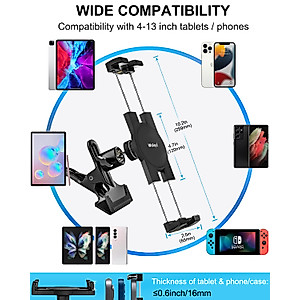 Sun Visor Phone Holder for Car [360° Super Metal Clip] Car Visor Cell Phone Mount, Universal Steering Wheel Phone Clamp with 1/4'' Screw Adapter for iPhone, Android Smartphone, Tablet, Gopro, Camera