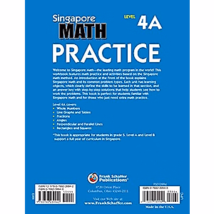 Singapore Math Level 4A 5th Grade Math Workbooks, Singapore Math Grade 5, Whole Numbers, Angles, and Fractions Workbook, 5th Grade Math Classroom or Homeschool Curriculum