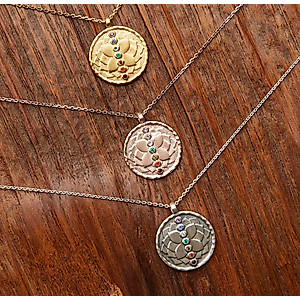 Satya Jewelry Multi Stone Chakra Pendant Necklace 18-Inch, One Size