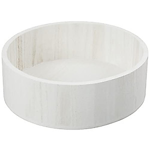 iDesign Renewable Paulownia Wood Collection Tall Turntable Organizer, 10.5" x 4" x 10.5", White Wash