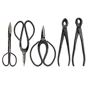 BambooMN 5 Piece Bonsai Sheal Tool Set, Concave Cutter, Knob Cutter, Bonsai Trimming, Beginner Friendly - 1 Set
