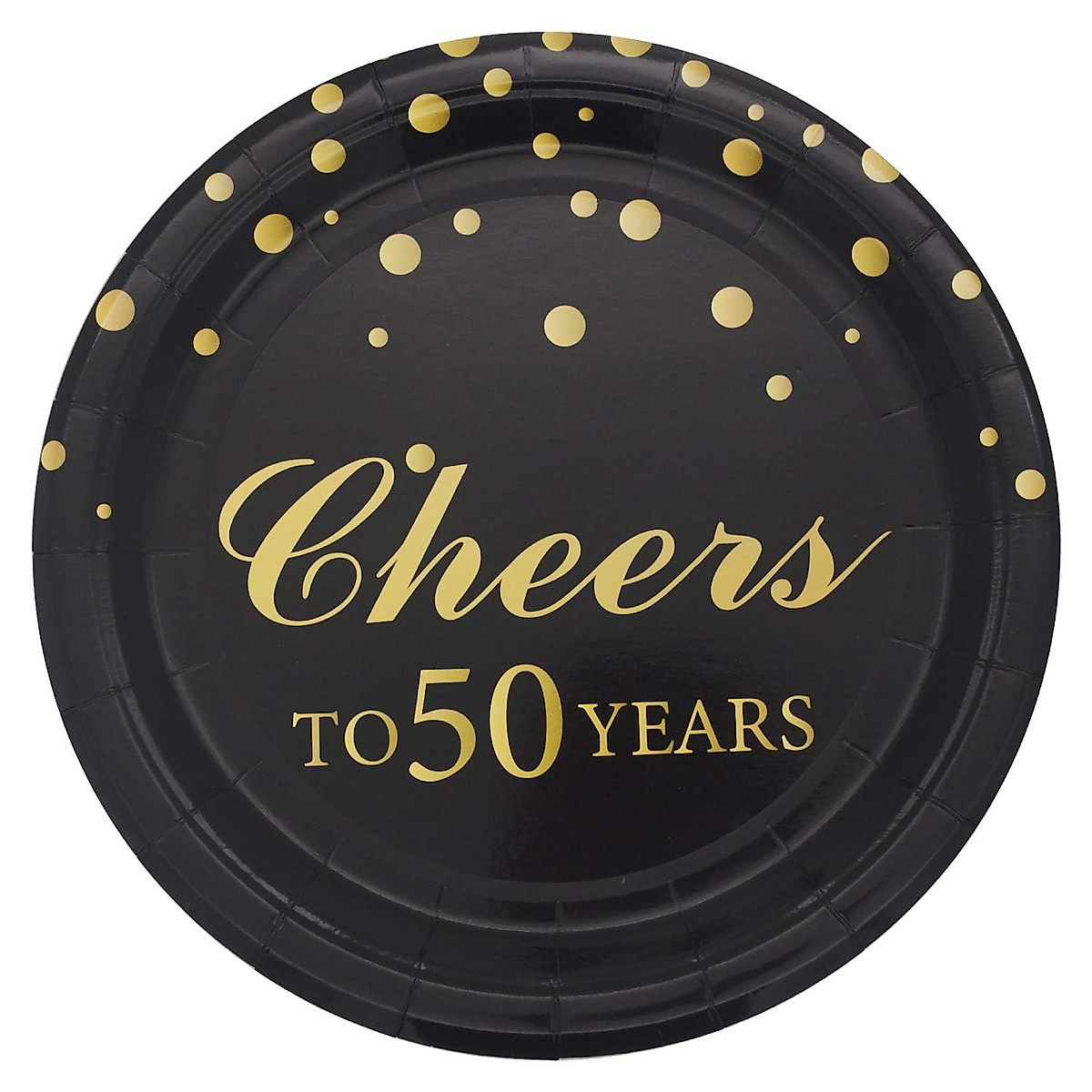 Pandecor 50th Birthday Party Supplies,50 PCS Cheers to 50 Years Disposable 7 Inch Paper Plates Dessert Plates for 50 Years Anniversary Party