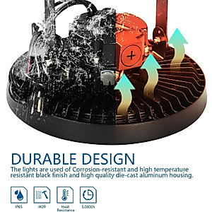 Sokply UFO LED Warehouse Light High Bay Dimmable 0-10V with US Plug 4Ft Cable, 200W (Eqv.1000W MH/HPS), 5000K, lP65 Commercial Area Lighting Fixture for Warehouse Workshop Garage Barn, UL Listed