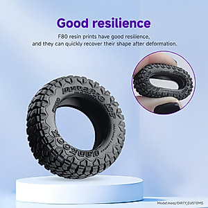 RESIONE 3D Printer Resin, F80 Elastic Resin 405nm UV-Curing Resin with High Elongation at Break High Resilience Photopolymer Resin for LCD DLP MSLA 3D Printing (Black, 1000g)