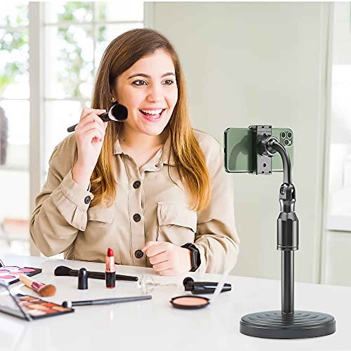 Lawdiey Cell Phone Stands, Multifunctional Mobile Phone Bracket Live Broadcast Bracket Adjustable Height Mobile Phone Telescopic Portable Bracket Live Bracket