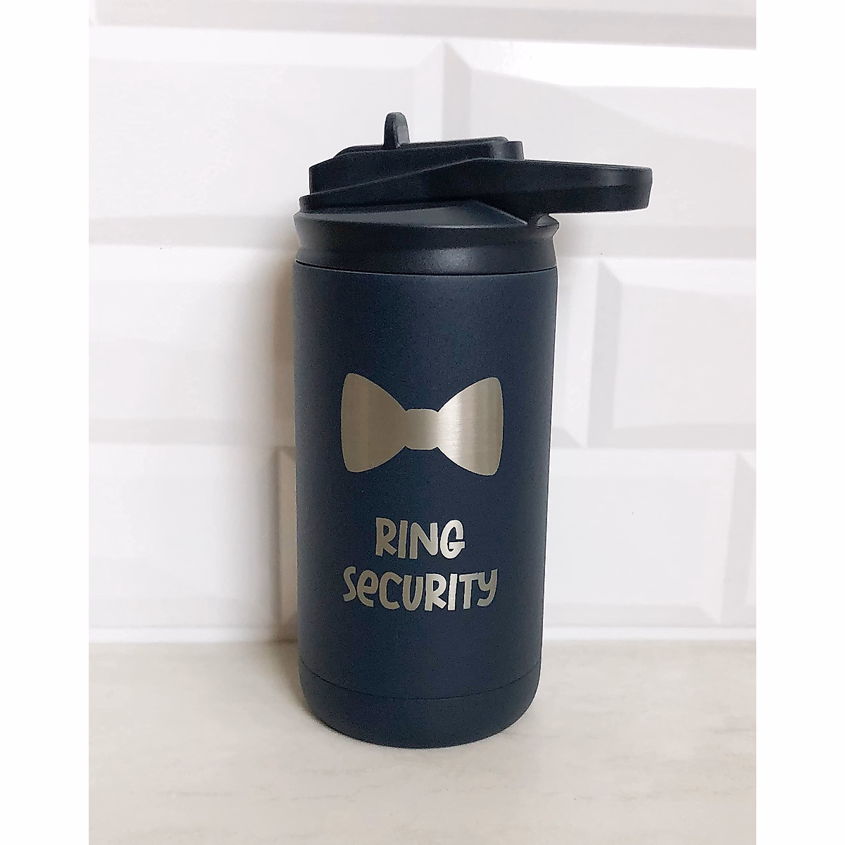 Legacy and Light Ring Security Water Bottle, Cup for Ring Bearer Proposal, Will you be my ring bearer Tumbler, Thank You Wedding Day Favor, Toddler or Little Boy Gift Ideas from Bride and Groom