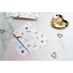 Gooji 4x6 Prairie Beyond Grateful Floral Thank You Cards with Envelopes Baby Shower Thank You Cards Girl (Bulk 20-Pack) Watercolor, Bridal Shower, Weddings, Small Business